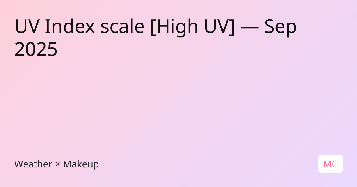 UV Index scale [High UV] — Sep 2025